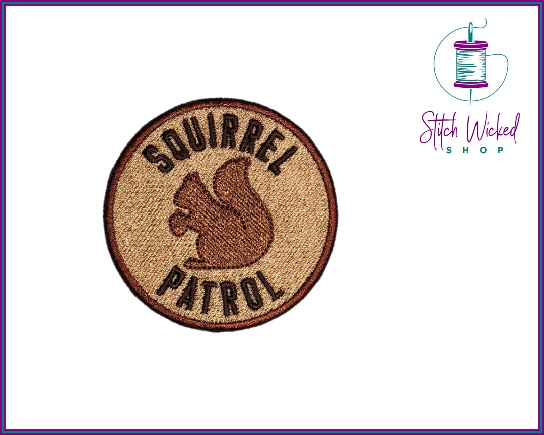 Squirrel Patrol Patch, Squirrel Patrol Dog Tag, Dog Bandana Patches, Dog Patches for Harness ...