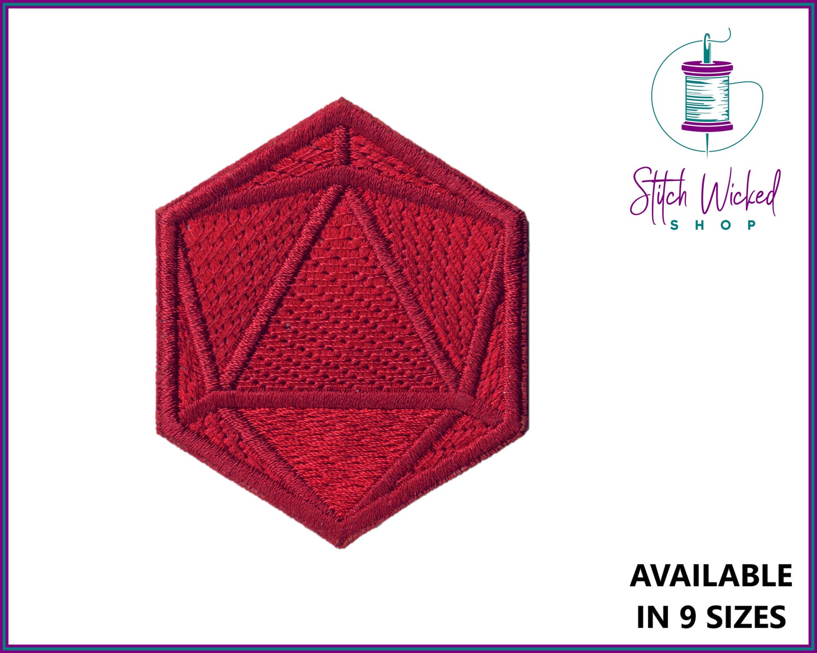 Red D20 Patch, Embroidered Gamer Patches, Embroidered Patch, Gem Patch ...
