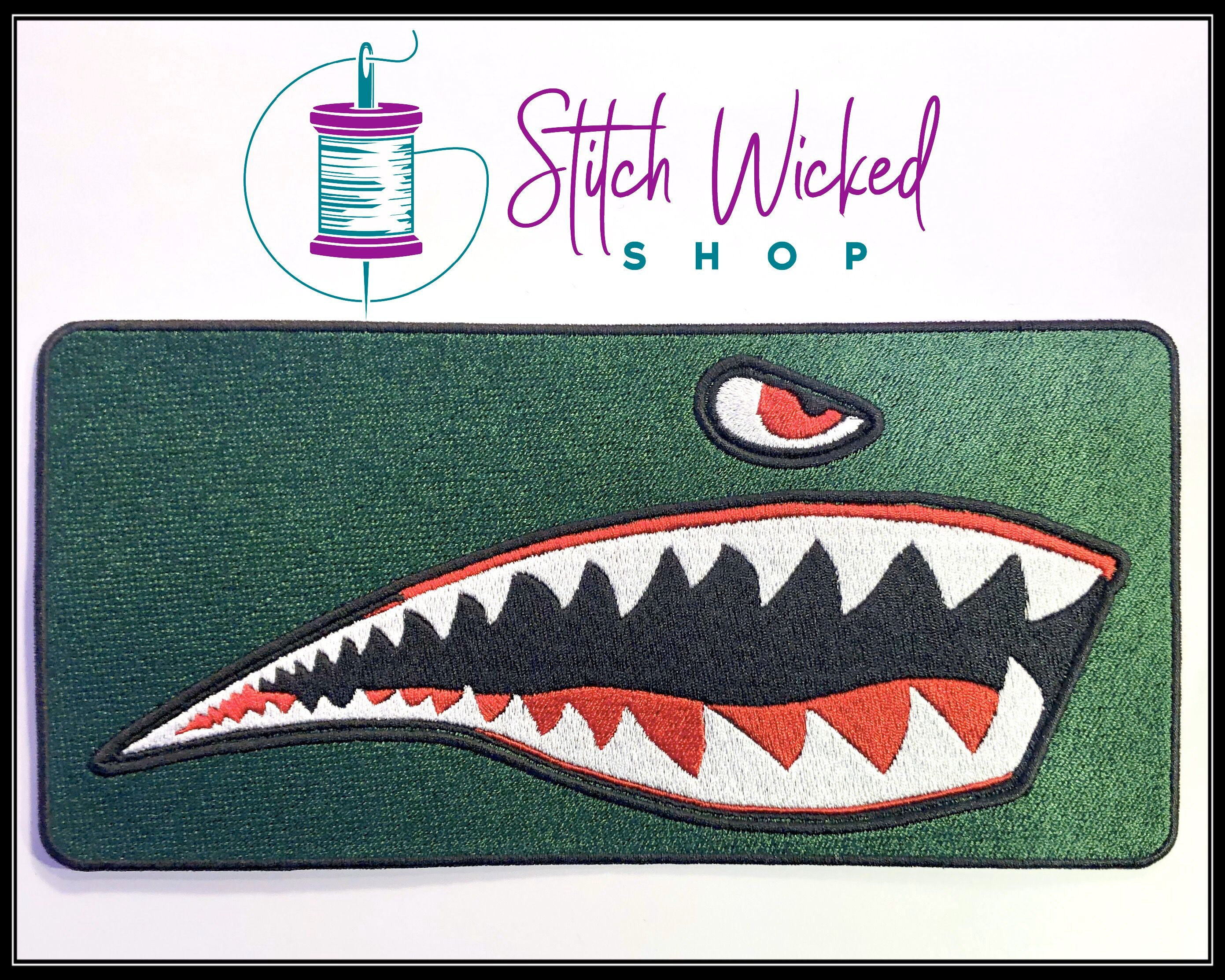 WW2 Patch, World War 2 Gifts, Tiger Shark, Fighter Jet, Shark ...