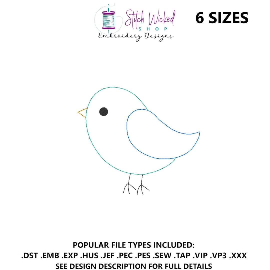 Bird Embroidery Design, Simple Low Stitch Count Design, Triple Stitch ...