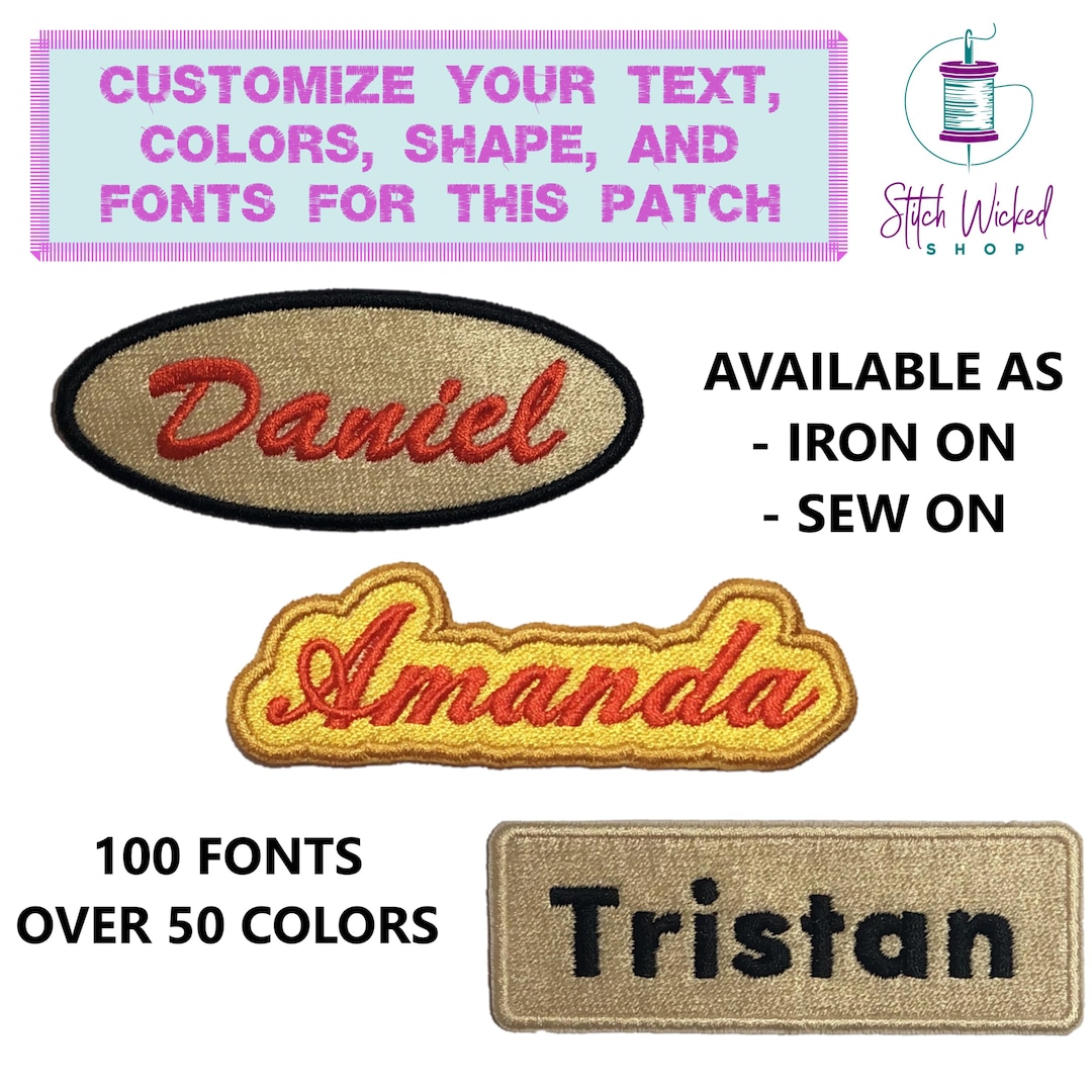 Custom Embroidered Name Tag Patch, Custom Embroidered Name - Etsy