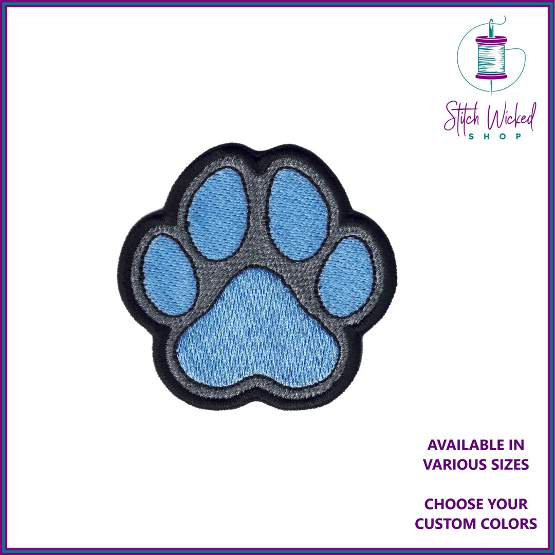 Paw Print Embroidered Patch, Dog Patches, Pawprint Patch, Puppy Dog ...