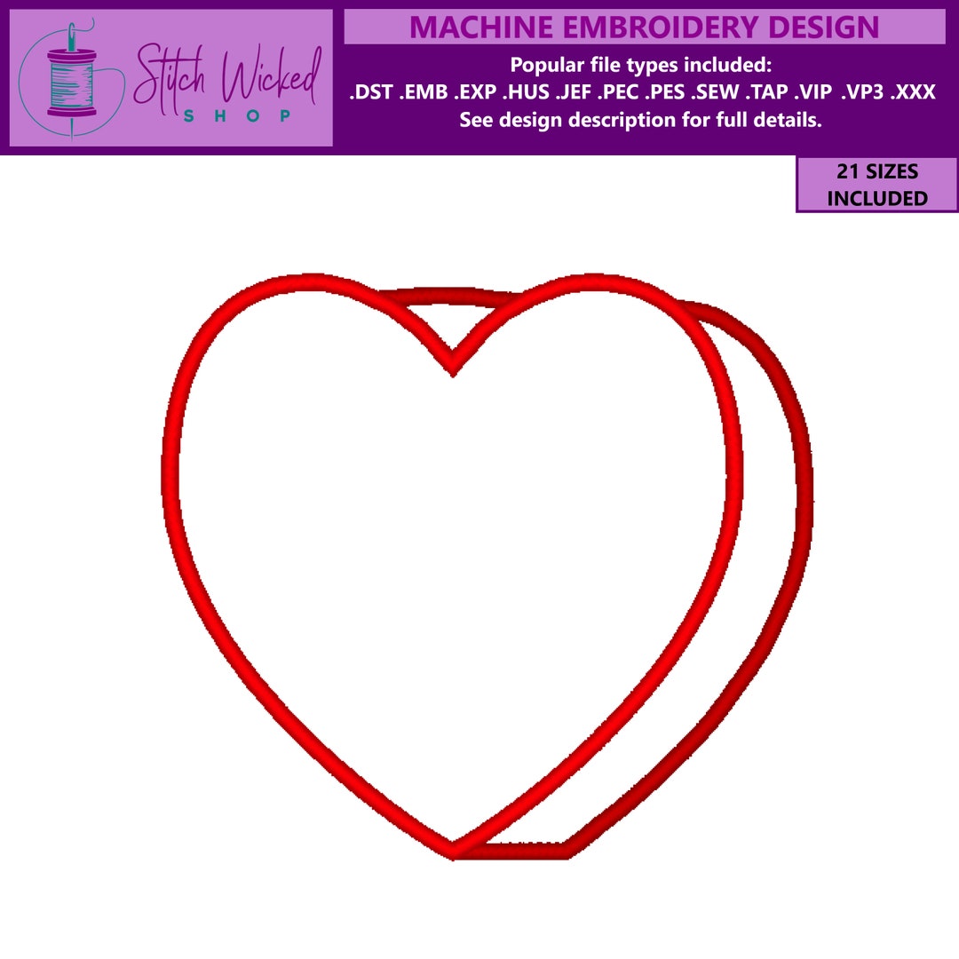 Candy Heart Applique Design, Heart Machine Embroidery Design ...
