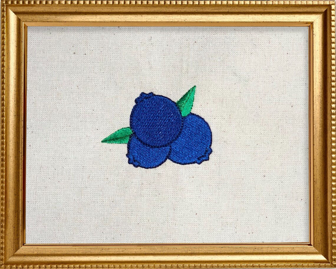 Blueberry Embroidery Design, Mini Blueberry Embroidery Machine File ...
