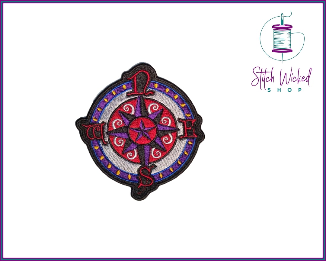 Nautical Compass Embroidered Patch, Compas Patch, Camping Nature Patch ...