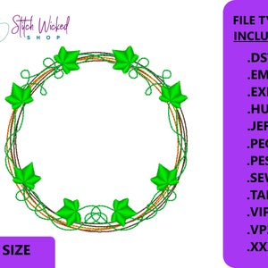 Ivy Monogram Frame, Machine Embroidery Design, Ivy Leaf Embroidery ...