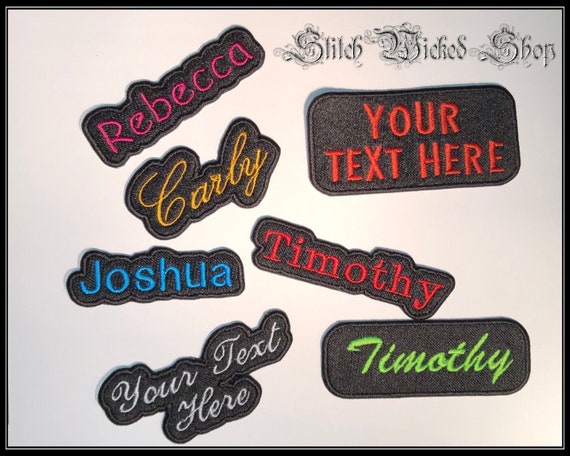 Custom Text Patches Iron-On Rectangle Rounded Edge | Etsy
