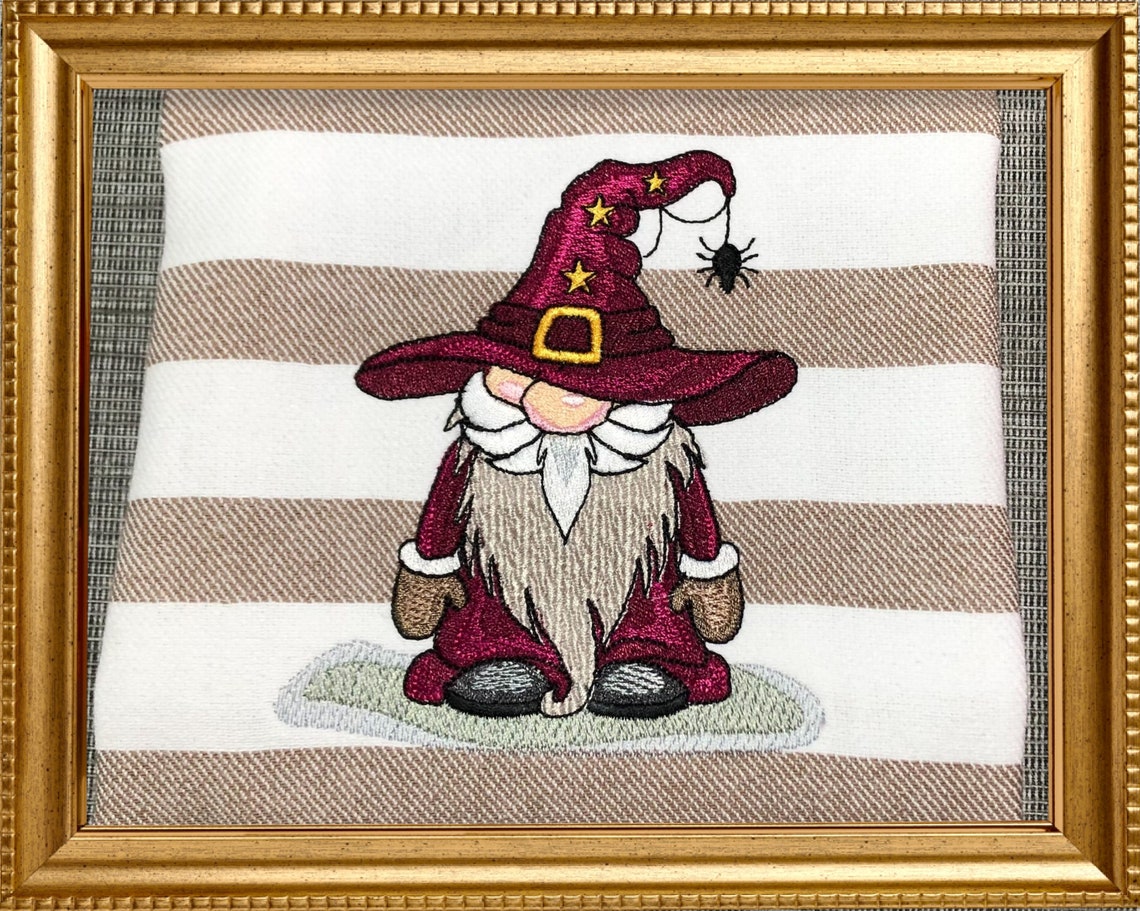 Halloween Gnome Machine Embroidery Design Halloween - Etsy