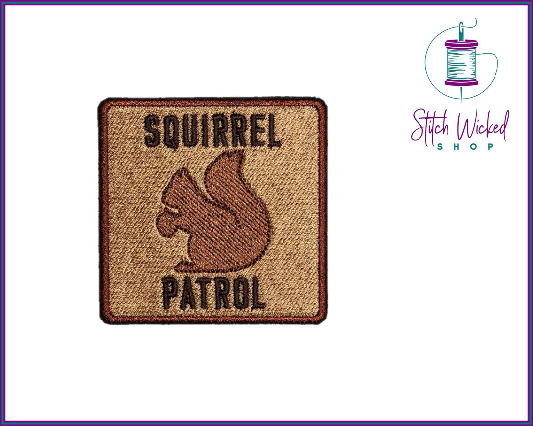 Squirrel Patrol Patch, Squirrel Patrol Dog Tag, Dog Bandana Patches, Dog Patches for Harness ...