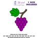 Grape Vine Mini Embroidery Machine Design File, Mini Grape Embroidery ...