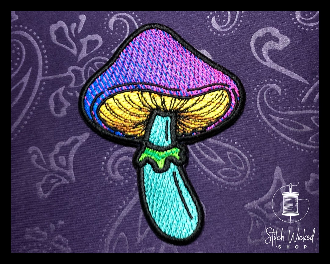 Mushroom Patch, Psychedelic Embroidered Patch, Mushroom Custom ...
