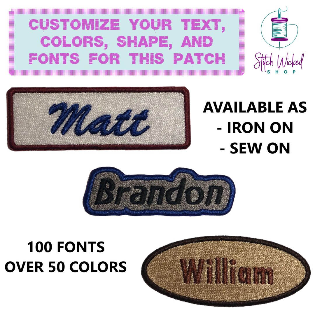Custom Name Patch, Custom Made Patches for Name Tags and Labels, Choose ...