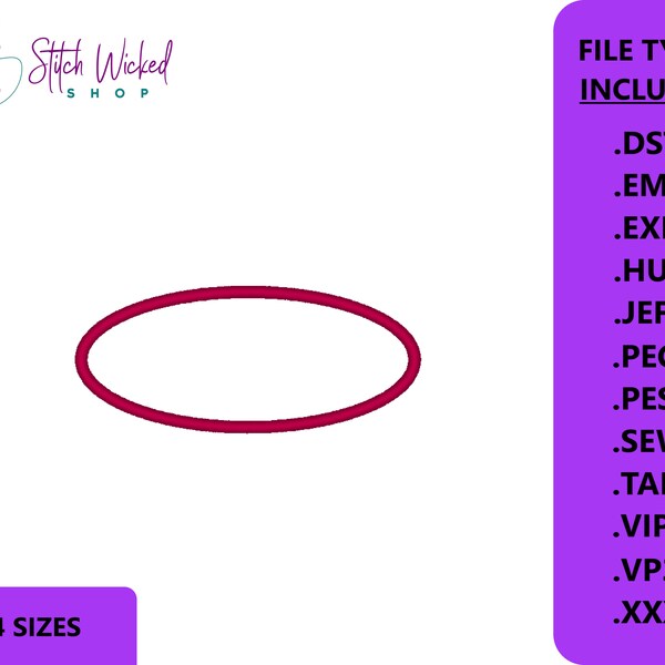 Oval Applique Embroidery Design - Etsy