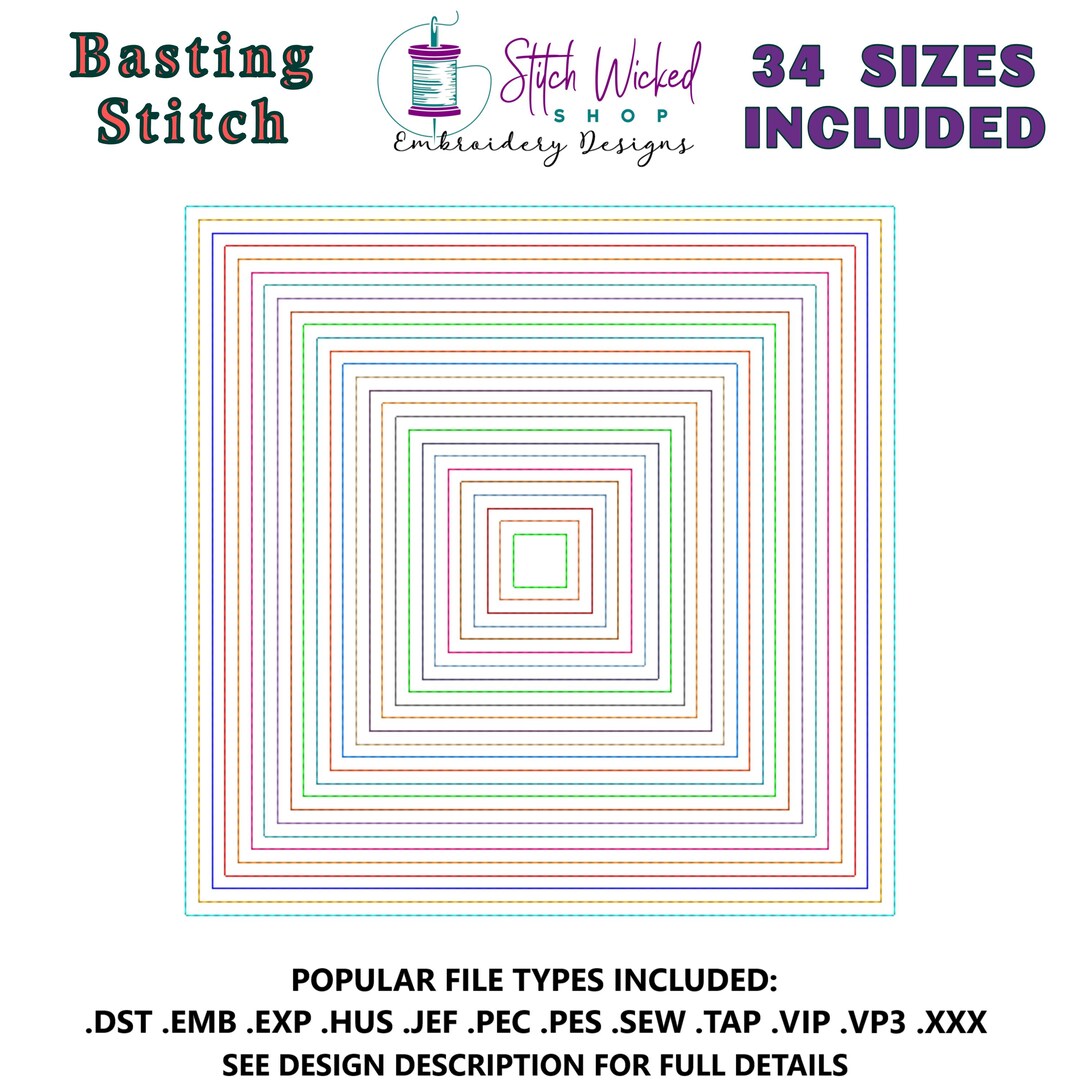 Basting Stitch Box Machine Embroidery Designs, Basting Stitch ...