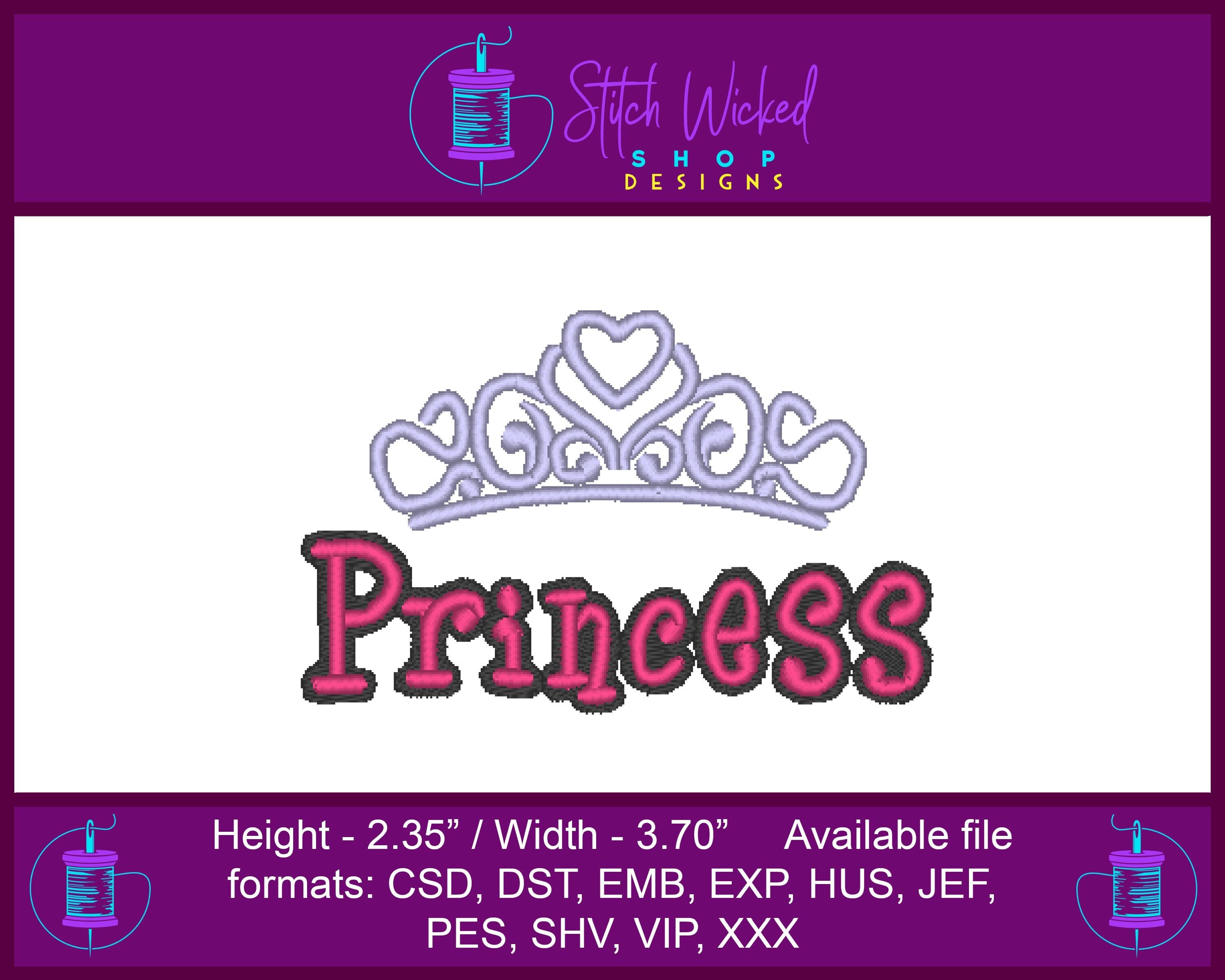 Princess Crown Embroidery Design Embroidery Machine Files - Etsy