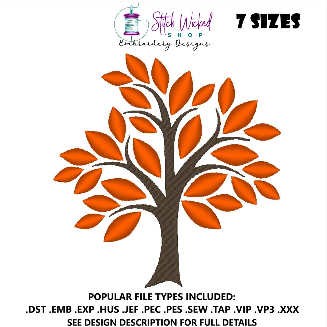 Elegant Tree Machine Embroidery Design Bundle, Wide Tree Embroidery ...