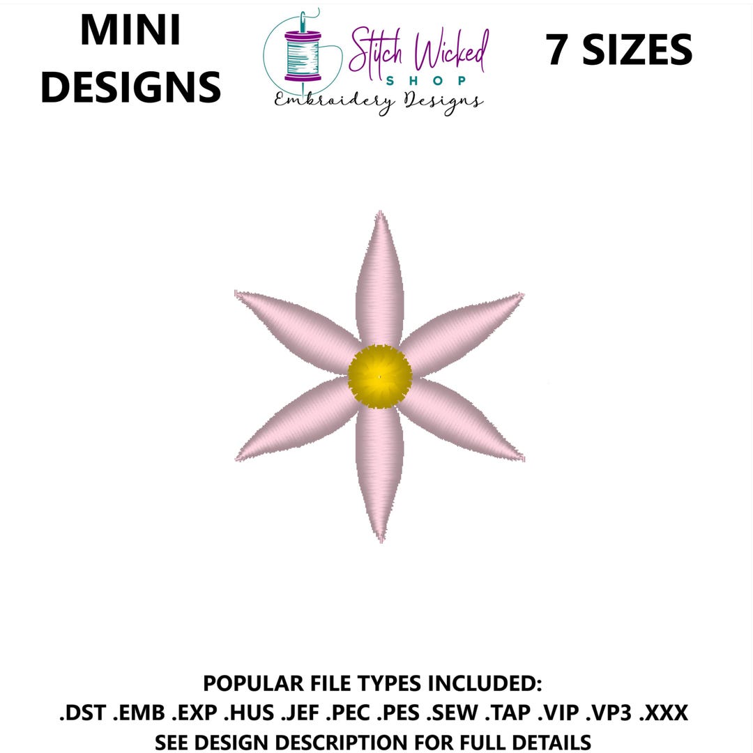 Mini Flower Embroidery Design, Small Flower Embroidery Design, Spring ...