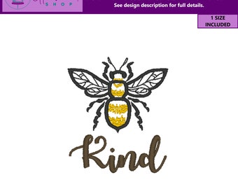 Bee Kind Machine Embroidery Design - Etsy