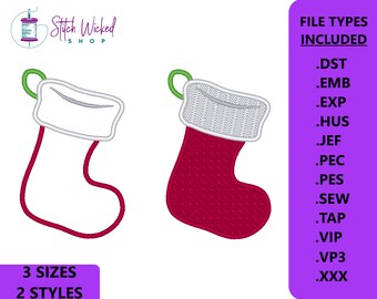 Christmas Stocking Applique - Etsy