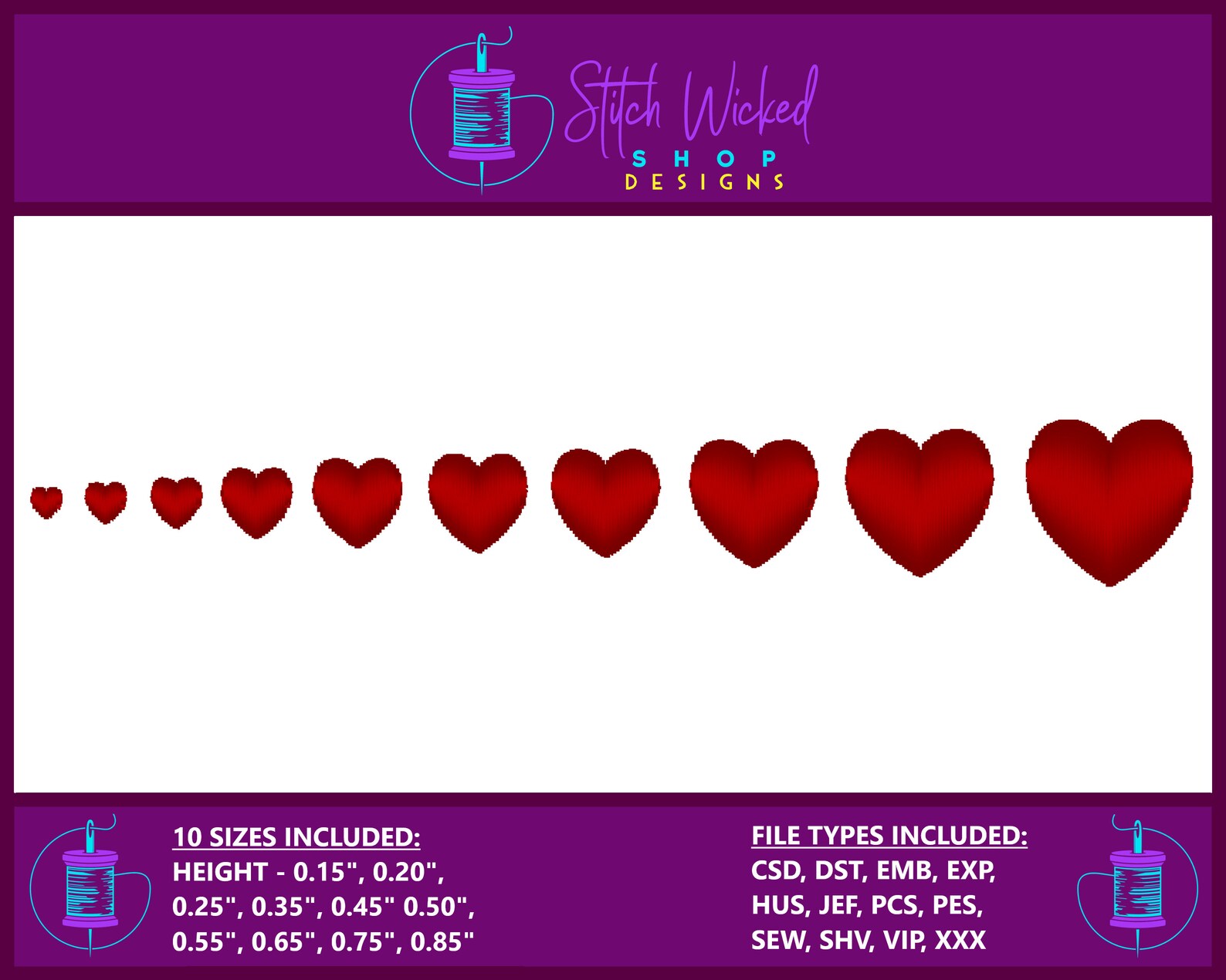 Mini Heart Machine Embroidery Design Mini Hearts Design - Etsy