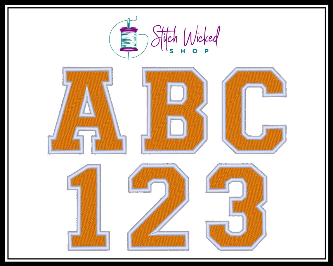 Varsity Letter Patch Orange Varsity Letters Embroidery | Etsy