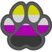 Nonbinary Pride Flag Paw Print Machine Embroidery Design, Pride Flag ...