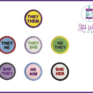 Custom Pronoun Patch, Pronoun Badge, They Them, He Him, She Her, Custom ...