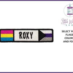 Custom Name Patch Double Pride Flag, Pride Flag Patch, Custom Name Tag ...