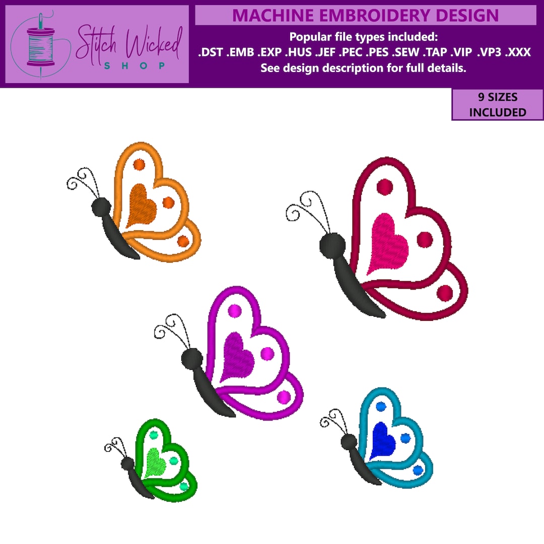 Butterfly Embroidery Design, Mini Butterfly Designs, Butterfly Machine ...