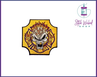 Colorful Flaming Skull Iron on Transfer Sticker DIY Patch - Etsy