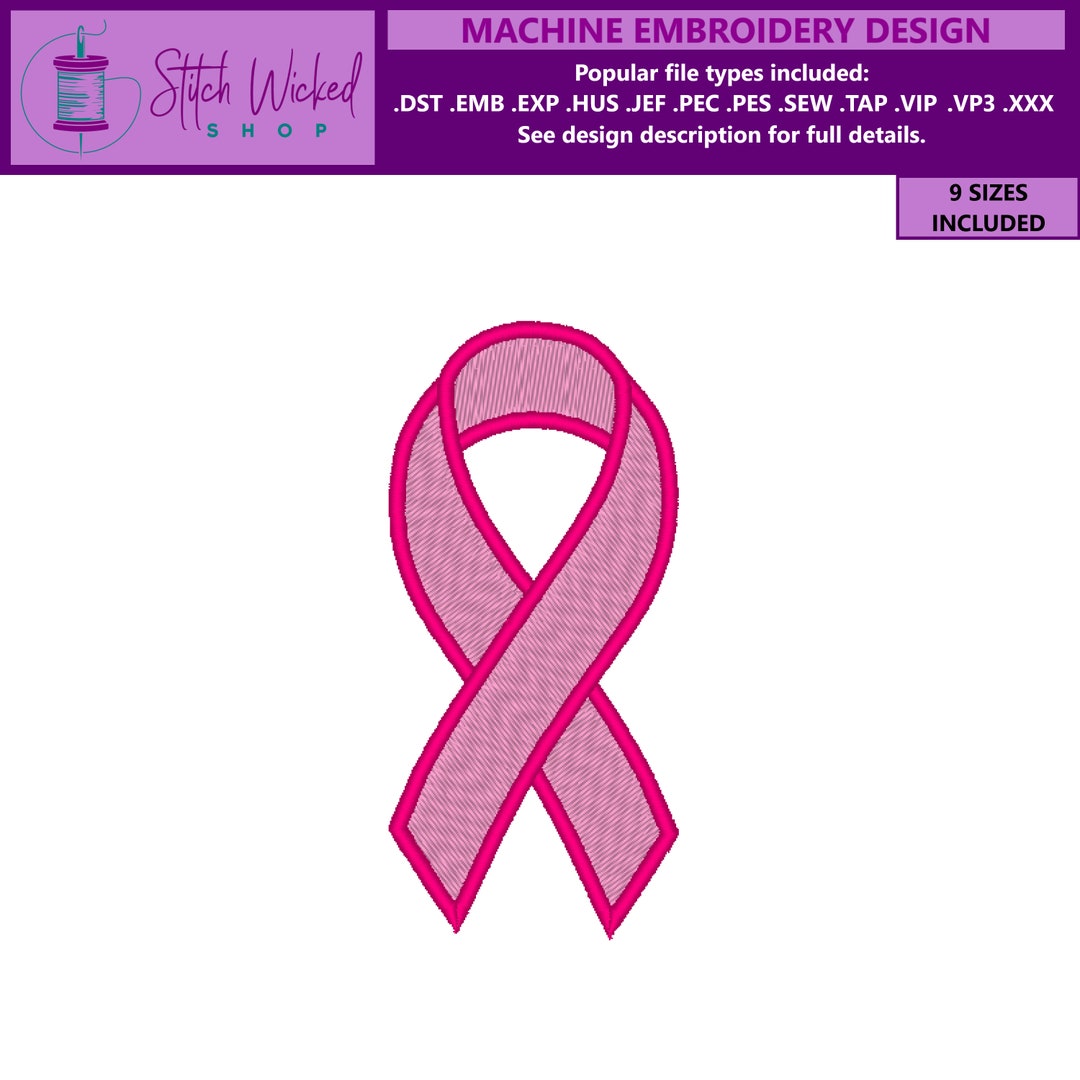 Ribbon Embroidery Design, Awareness Ribbon, Breast Cancer Awareness ...