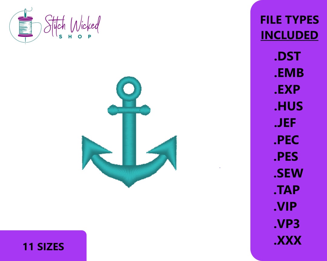 Small Mini Anchor Machine Embroidery Design, Anchor Embroidery Designs ...