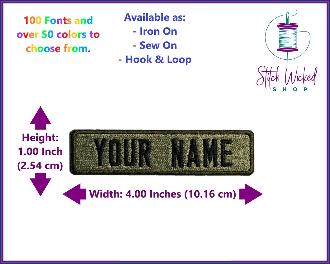 Tactical Name Patch, Custom Name Tape, Custom Embroidered Name Tag ...