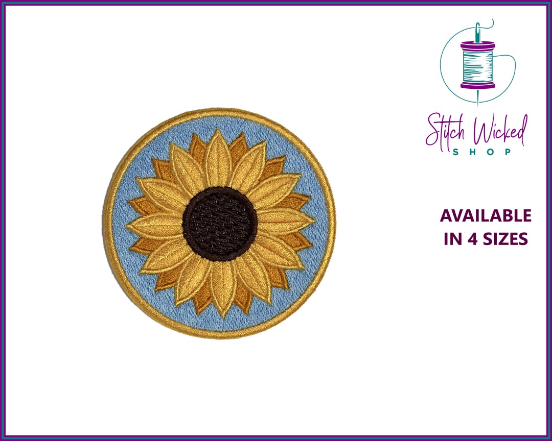 Sunflower Embroidered Patch, Suflower Patch, Flower Patches for Jackets ...