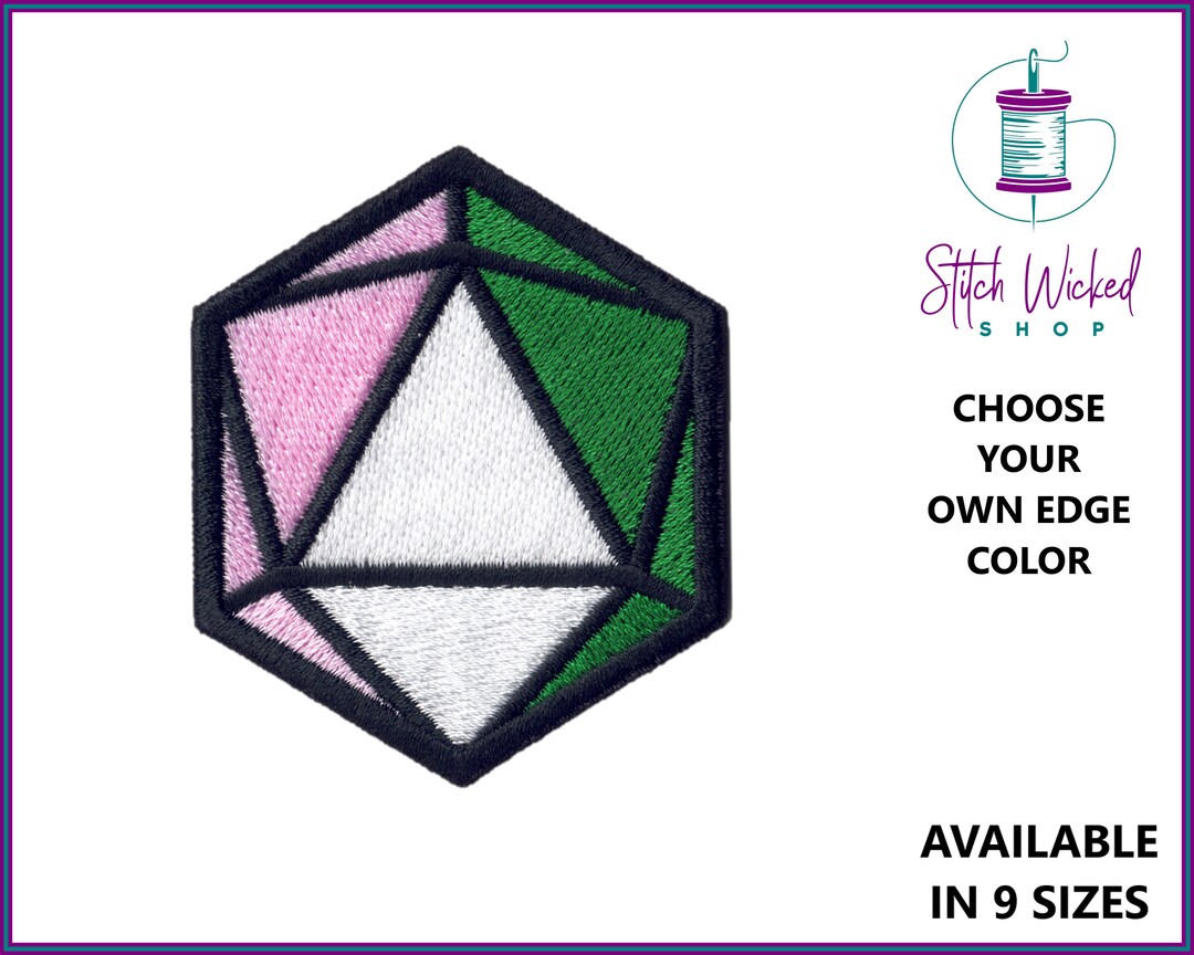 Pride D20 Iron on Patches, Genderqueer Pride Flag Embroidered Patch, 9 ...
