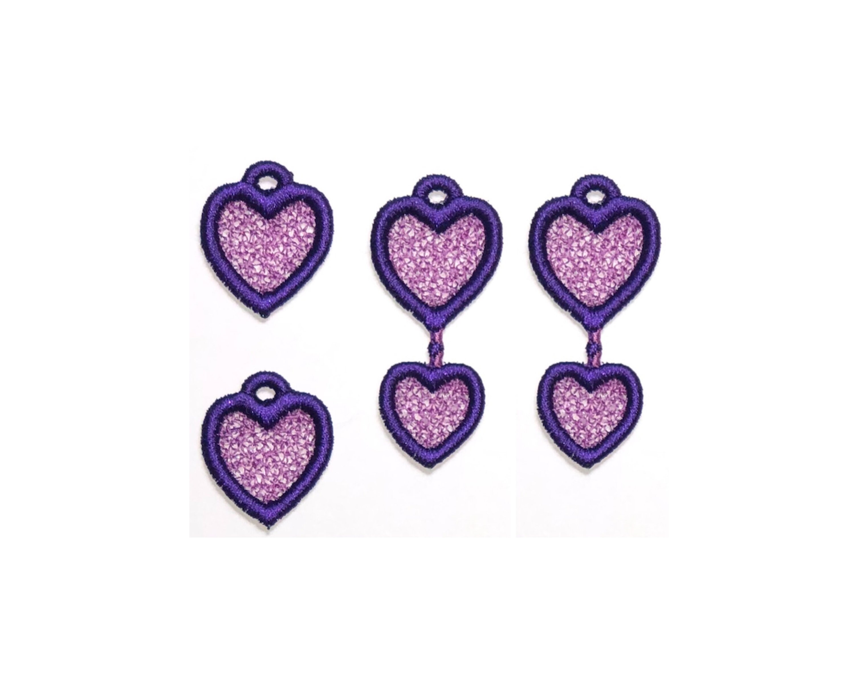 FSL Hearts Earrings Embroidery Design Bundle, Free Standing Lace Hearts ...