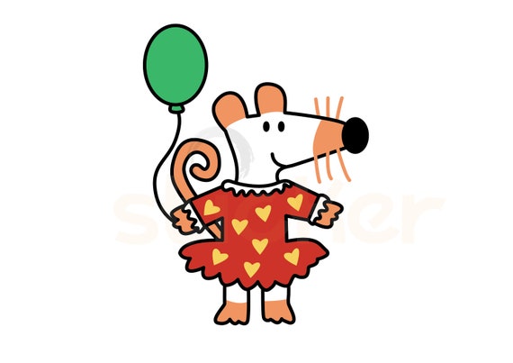 Maisy Mouse Balloon Illustration Digital Print INSTANT | Etsy