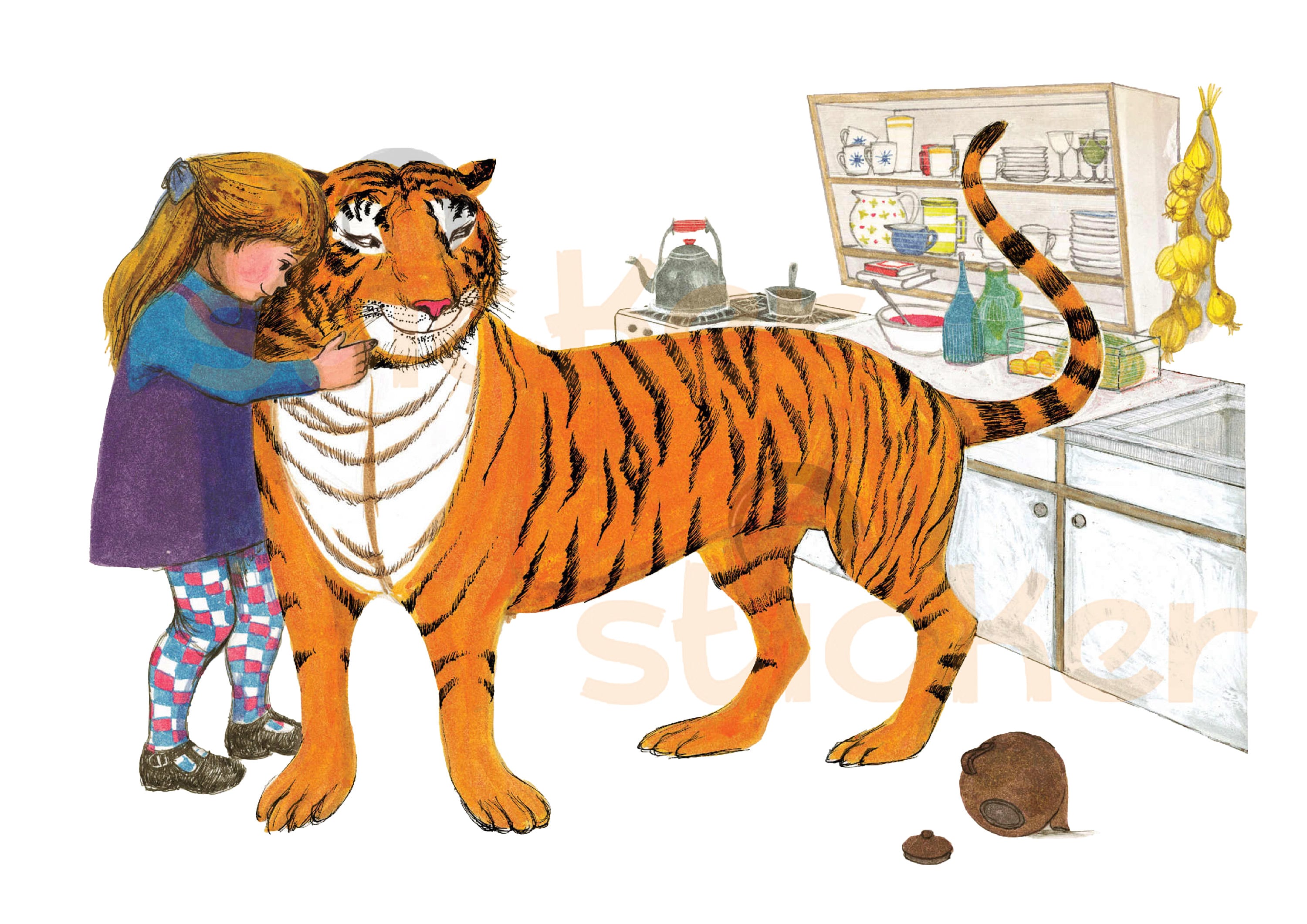 The tiger who came to tea Illustration Digital Print | Etsy