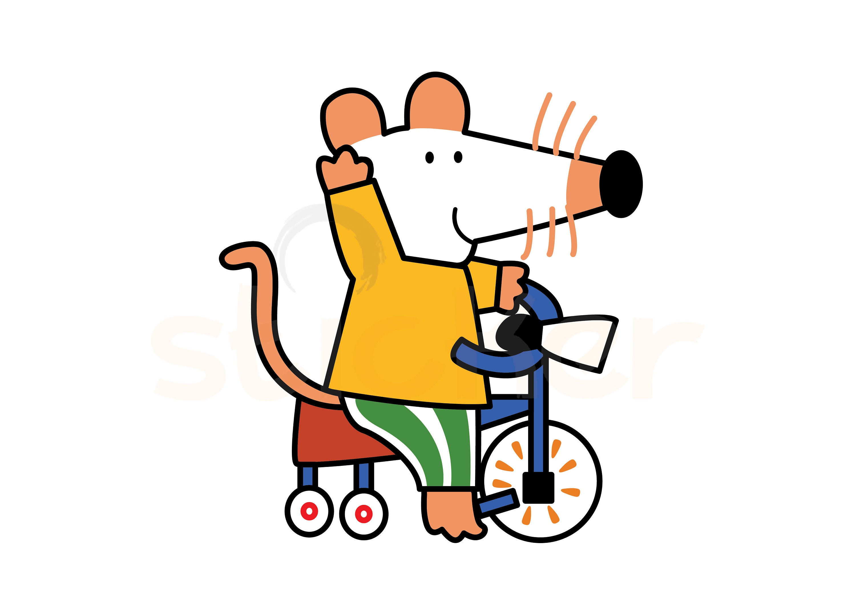 Maisy Mouse Bicycle Illustration Digital Print INSTANT | Etsy