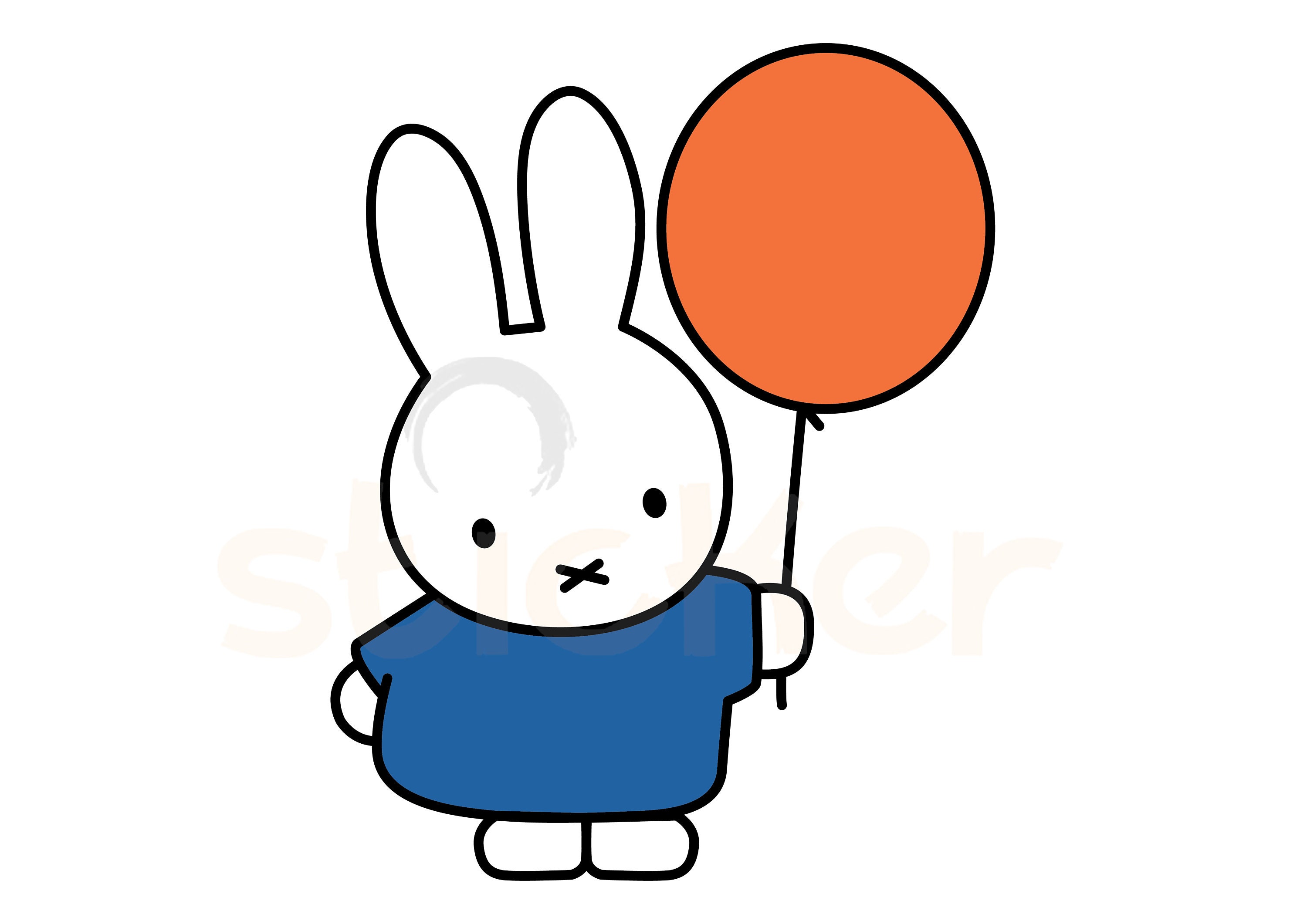 Miffy and Balloon Illustration Digital Print INSTANT | Etsy