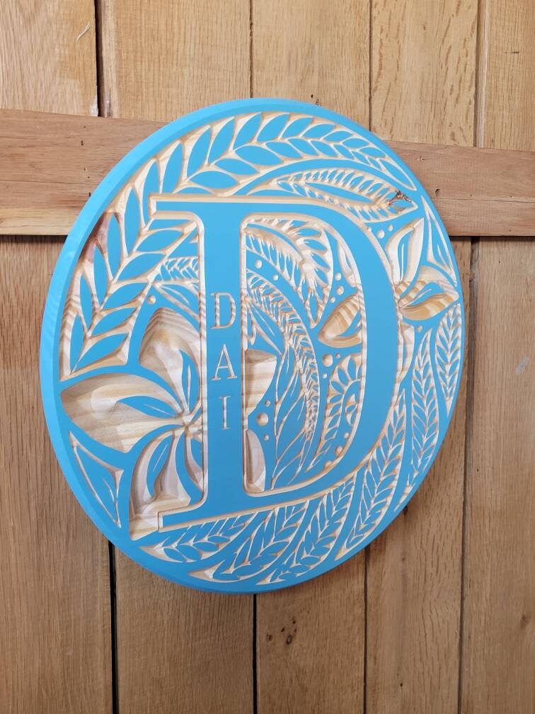 Wood Monogram Sign - Etsy