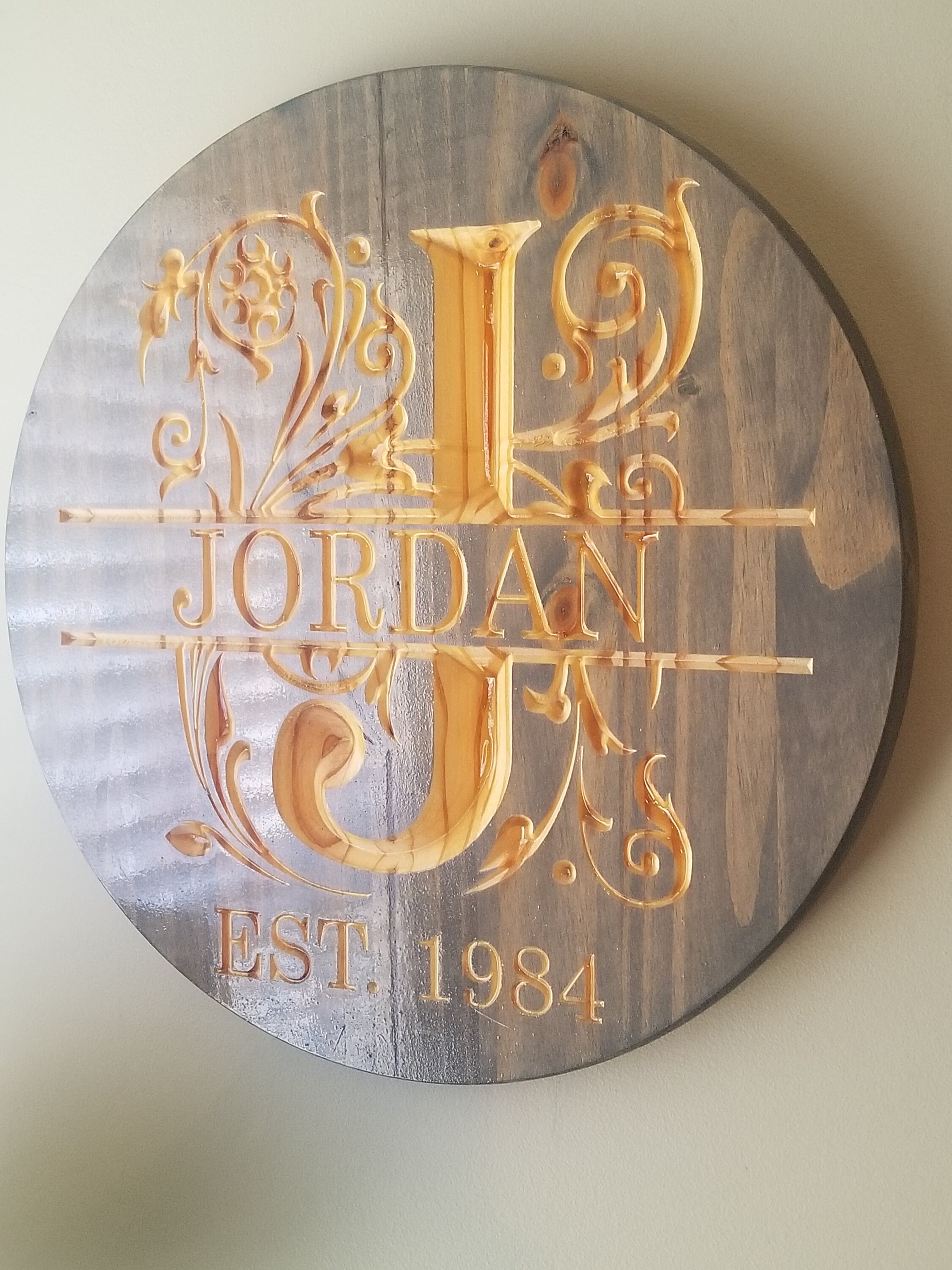 Wood Monogram Sign - Etsy Canada