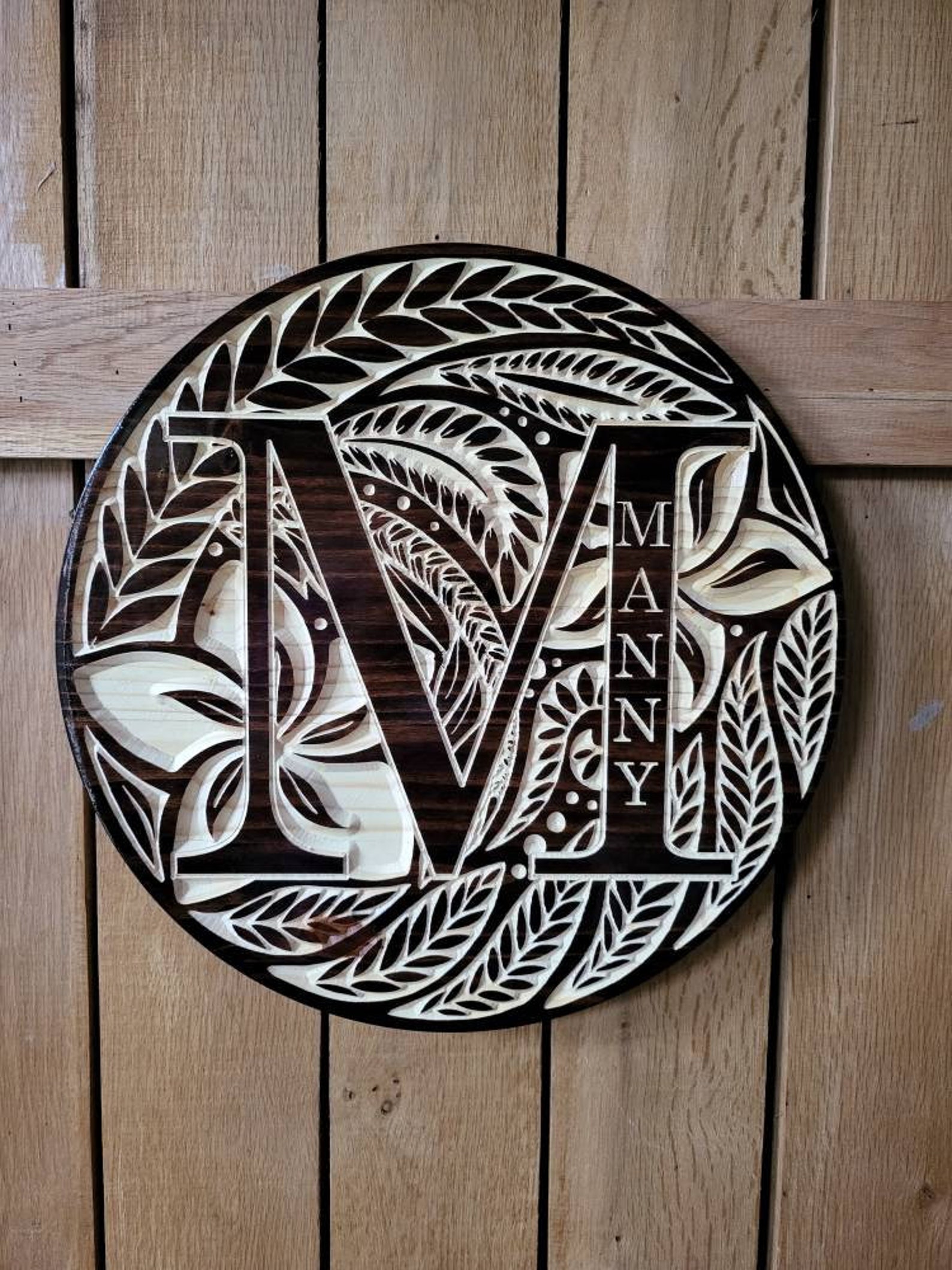 Wood Monogram Sign - Etsy