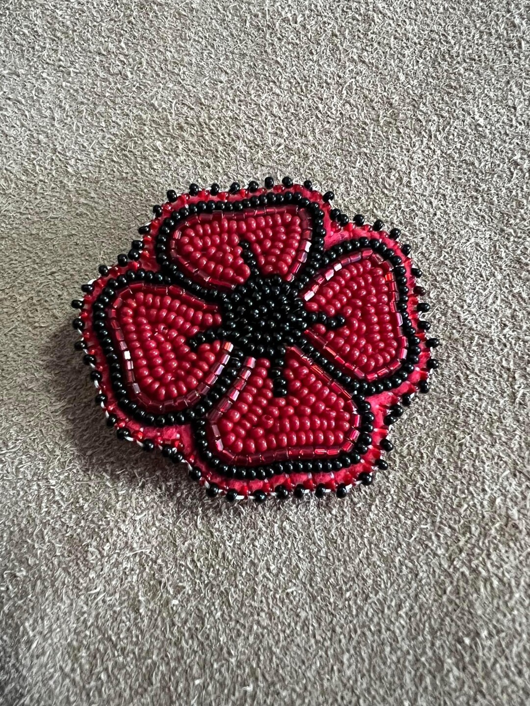 Fully Beaded Poppy Pin for Remembrance Day - Etsy