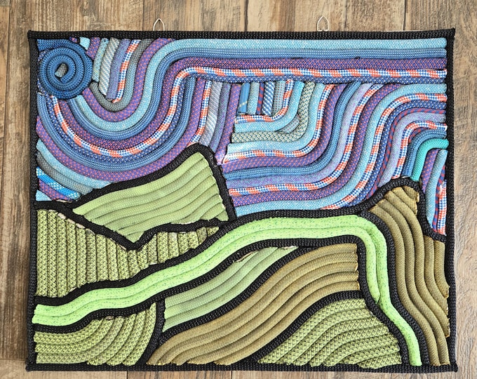 Recycled Climbing Rope Scrap Wall Art - 20" X 16" - Blue Sky - Etsy