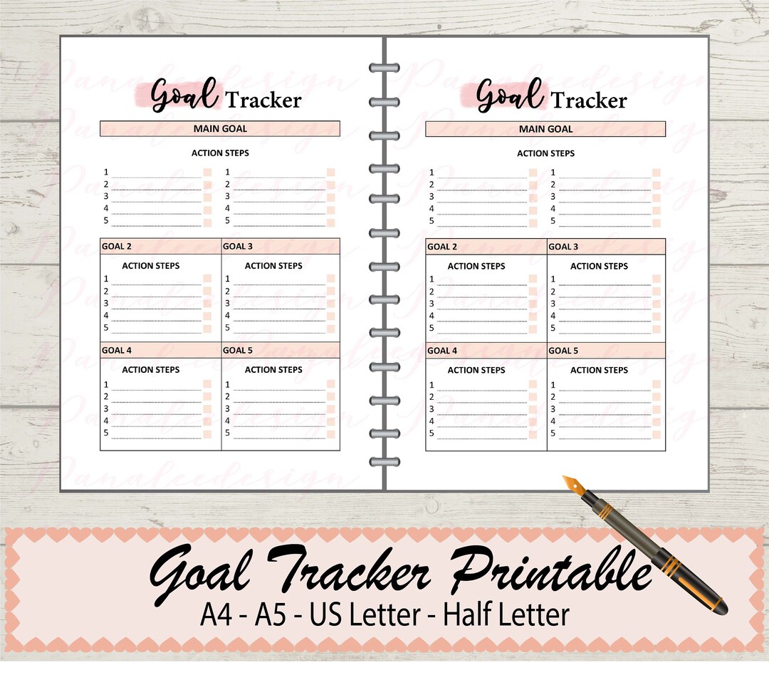 Goal Tracker / Goal Tracker Inserts /printable Goal Planner / Printable ...