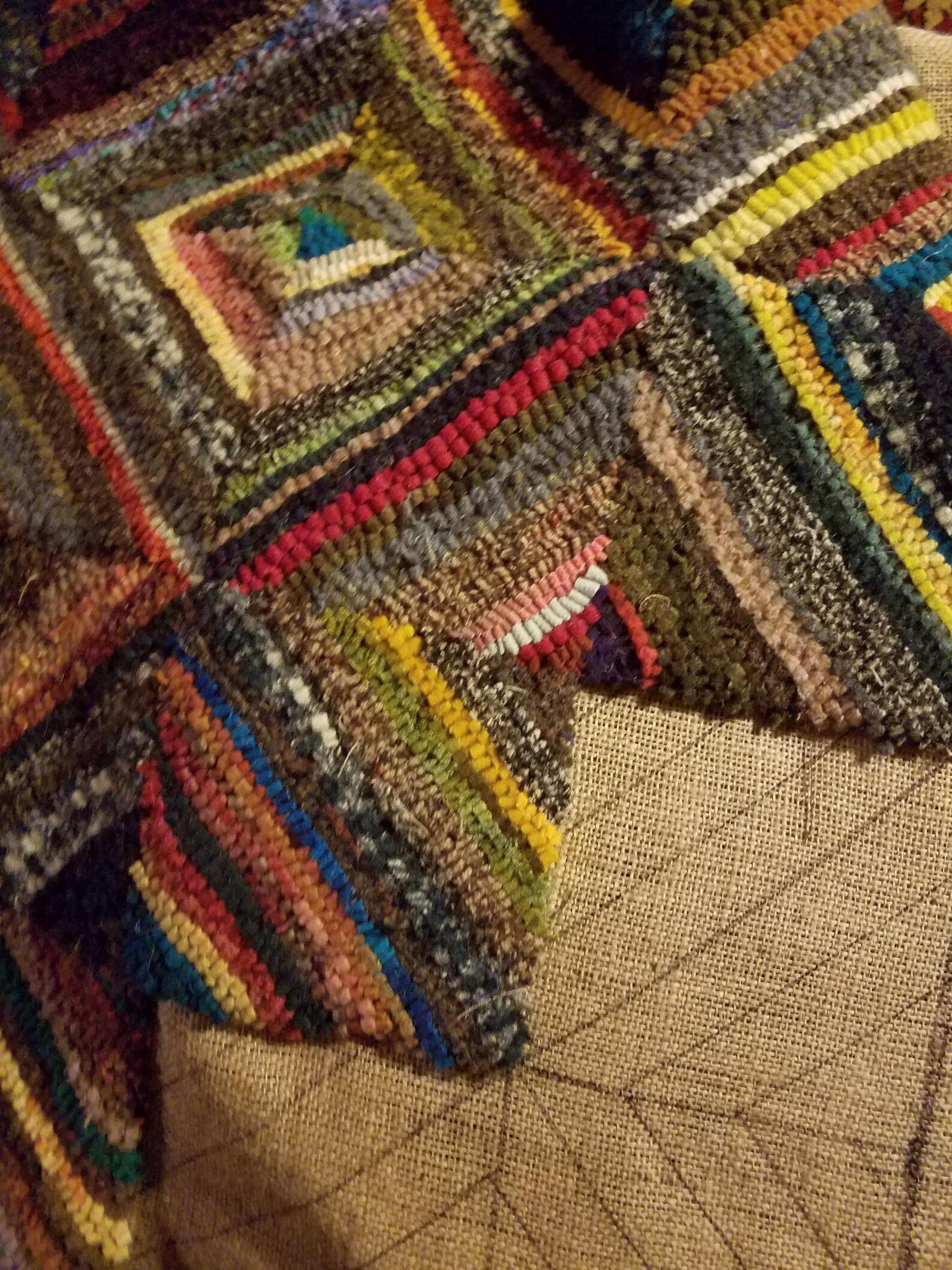 Diagonal Grid Hit or Miss #1 - Rug & Needlework PATTERN on Rug Warp ...