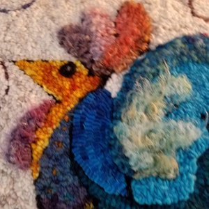 Funky Chicken Rug Hooking PATTERN on Rug Warp / Linen / Burlap / Paper ...