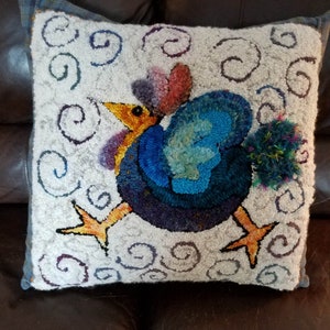 Funky Chicken Rug Hooking PATTERN on Rug Warp / Linen / Burlap / Paper ...