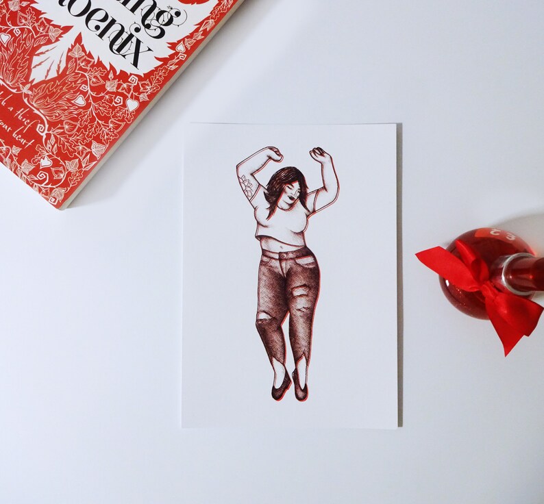 Body Positive Print - Wall Art Vivacious Curvy Dancing Woman ...
